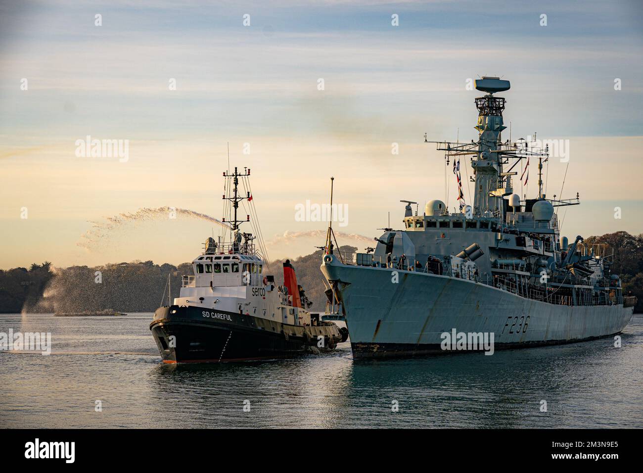 HMS Montrose is tugged into harbour as families and loved ones greet ...