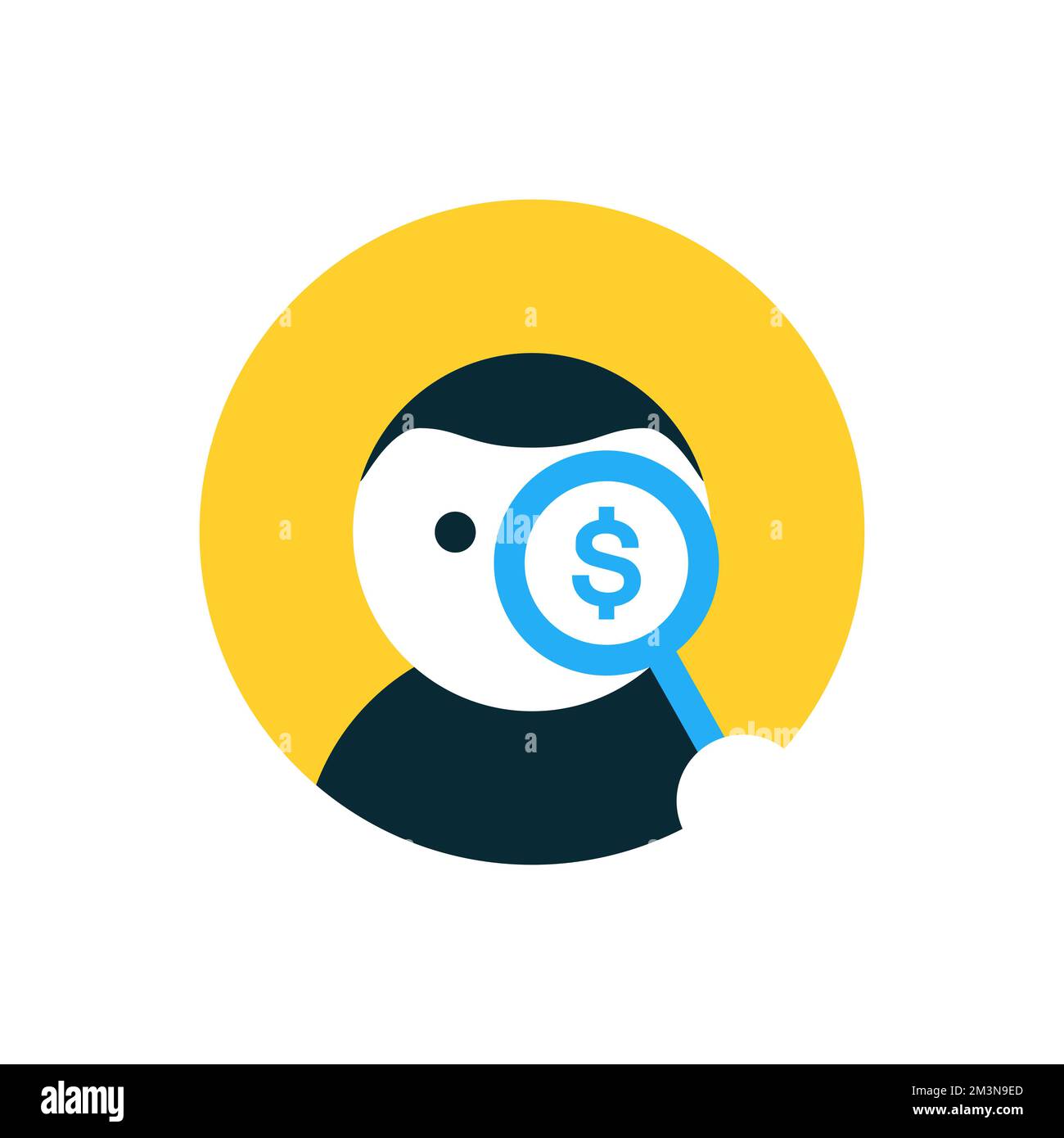 Money finder logo design. User holds magnifying glass with dollar sign ...