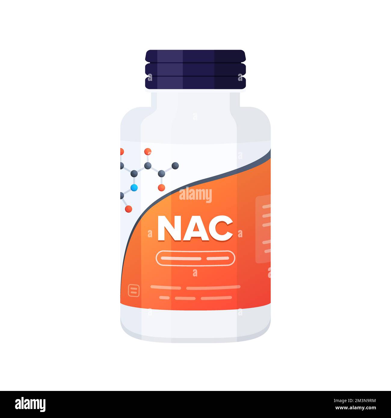 Supplement bottle. Plastic bottle of amino acids capsules in flat style ...