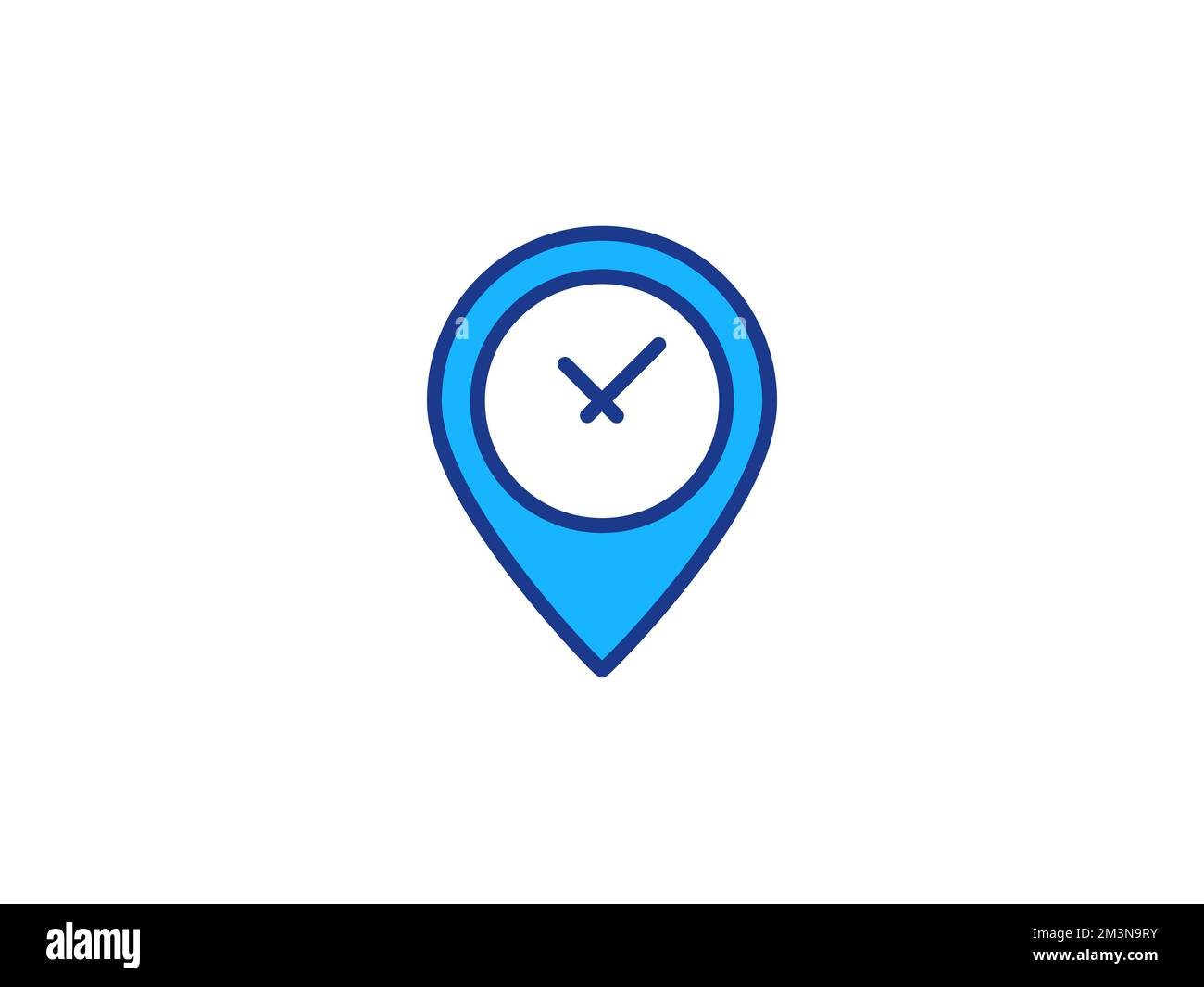 Time place icon. Point marker with clock logo concept. Delivery in time ...