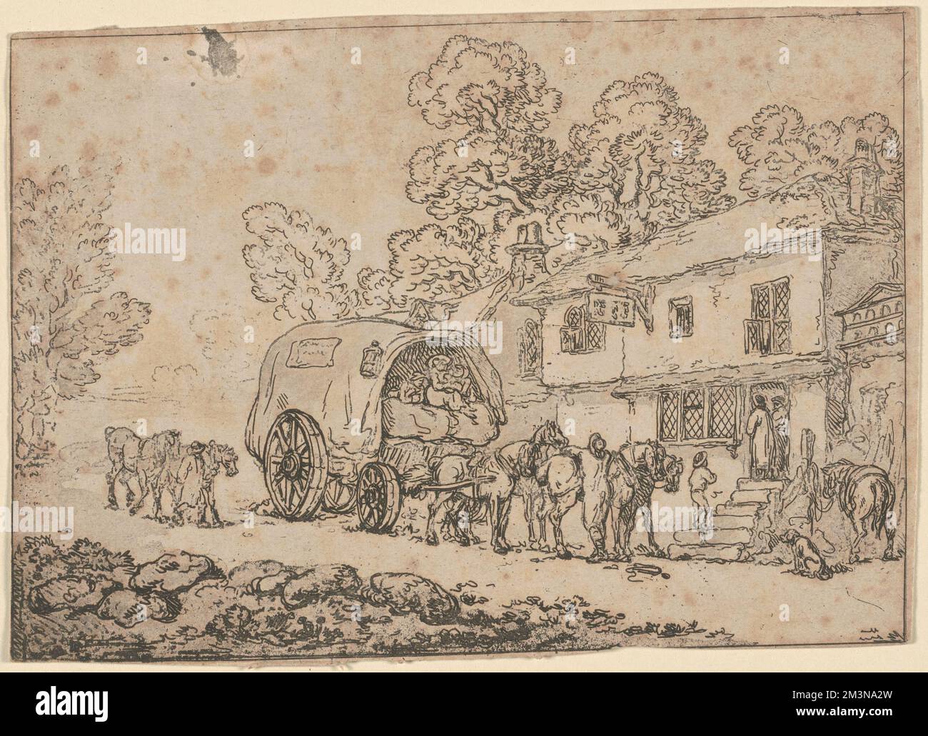 The posting inn , Taverns Inns, Horses, Carriages & coaches. Thomas ...