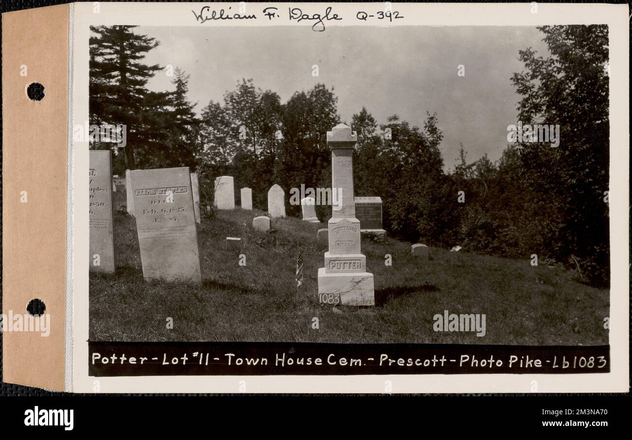 Potter, Town House Cemetery, lot 11, Prescott, Mass., ca. 1930-1931 ...