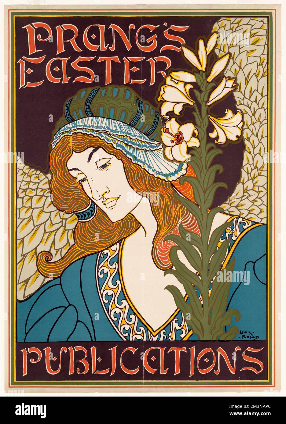 Prang's Easter publications , Angels, Lilies, Books Stock Photo - Alamy