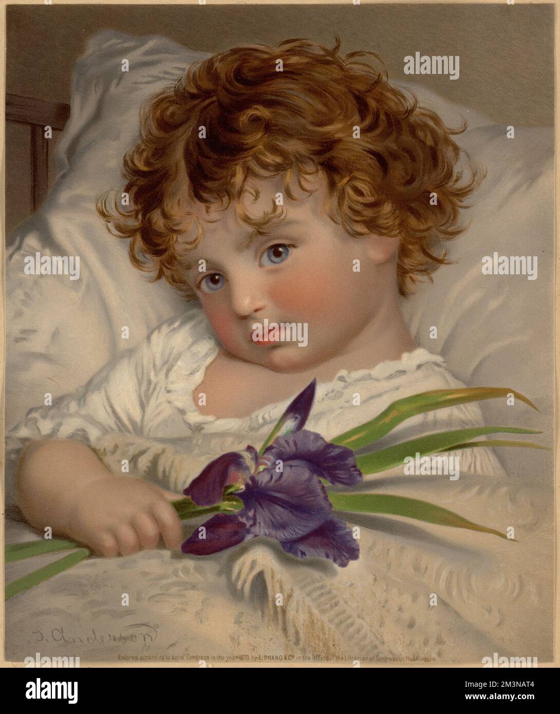 Prattling Primrose , Girls, Flowers. Louis Prang & Company Collection ...