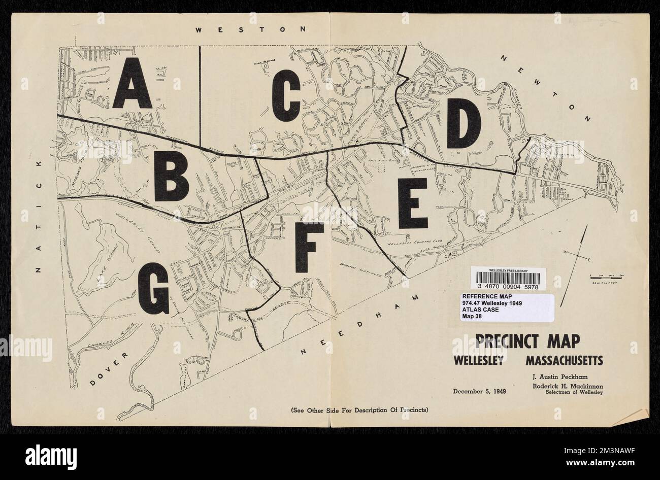 Precinct map, Wellesley, Massachusetts ,. Wellesley Local Historical ...