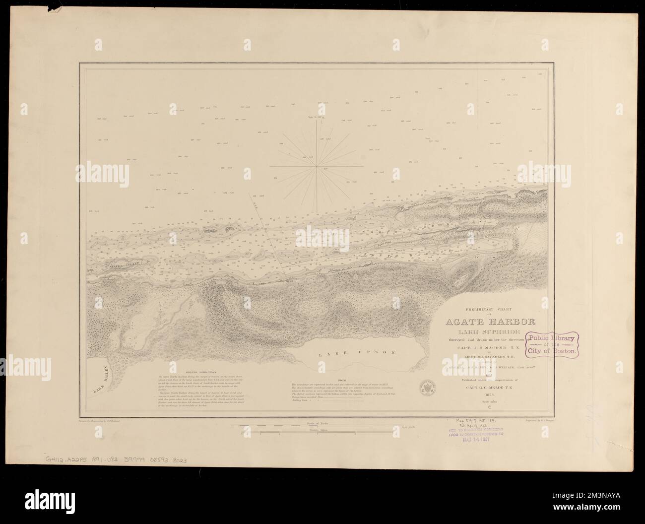 Preliminary chart of Agate Harbor, Lake Superior , Nautical charts ...