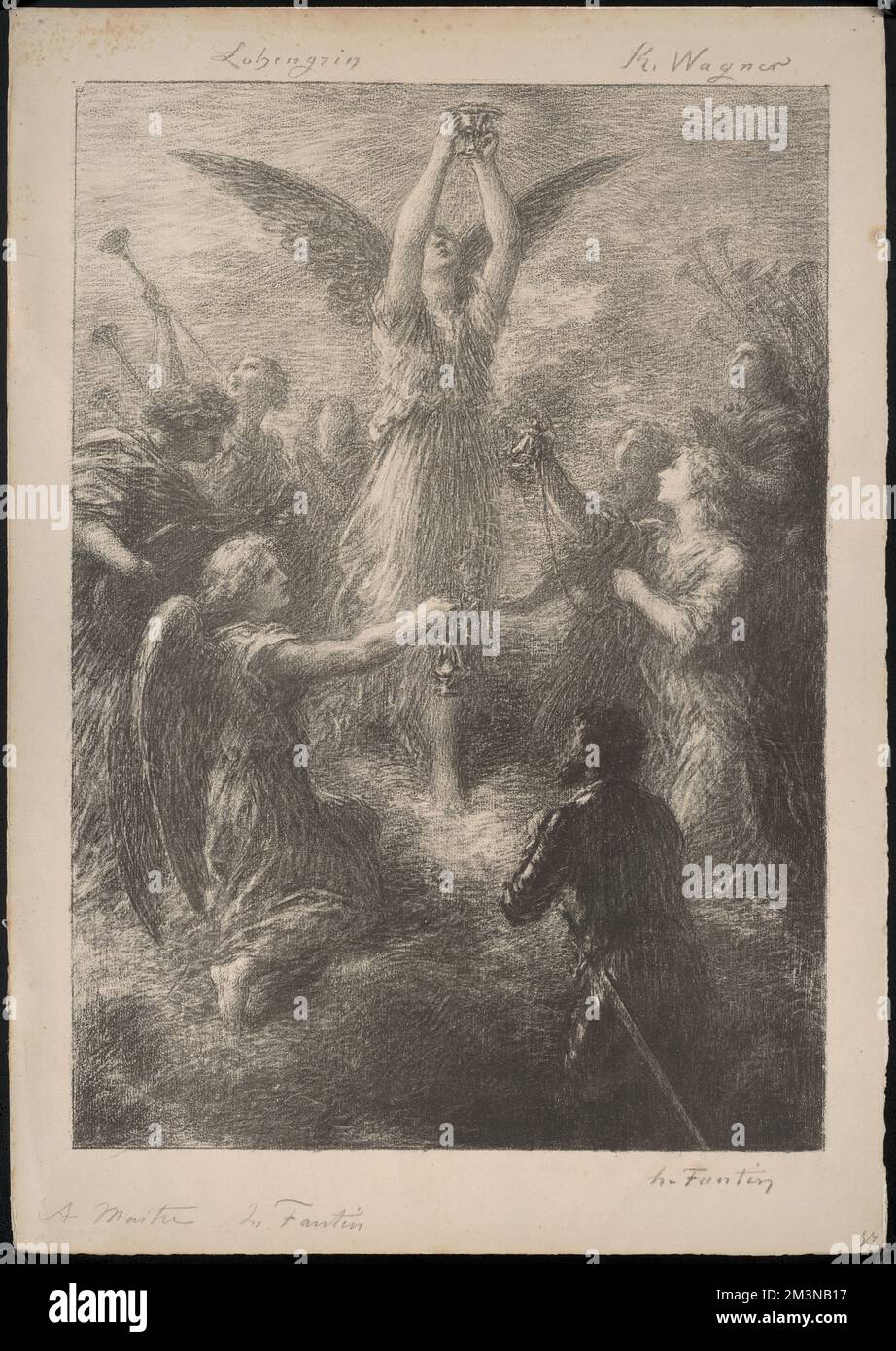 Prélude de Lohengrin (1re planche) , Angels, Knights, Trumpets ...