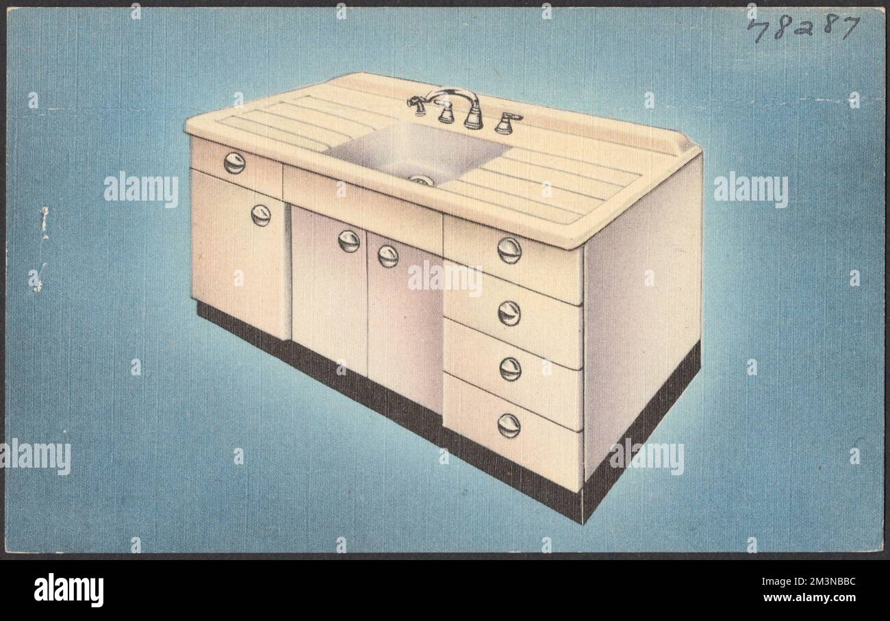 Presenting Queen Anne ensemble , Sinks, Tichnor Brothers Collection ...