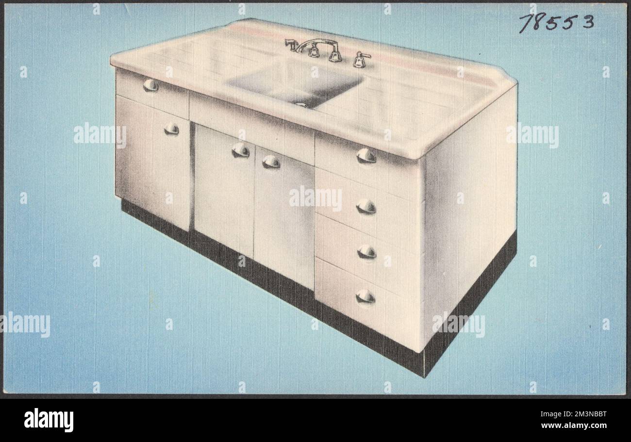 Presenting Queen Anne ensemble , Sinks, Tichnor Brothers Collection ...