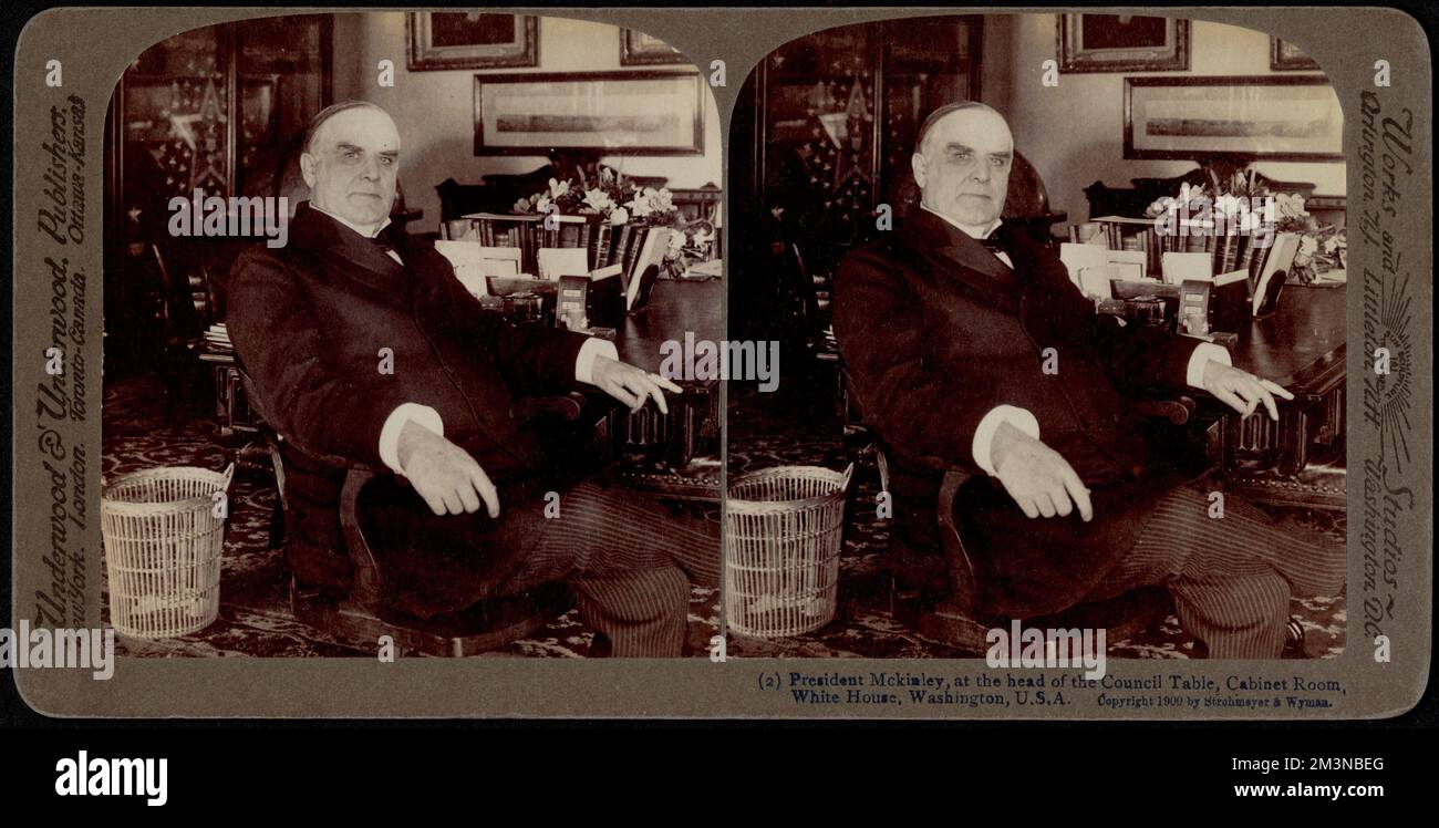 President McKinley, at the head of the council table, Cabinet Room ...