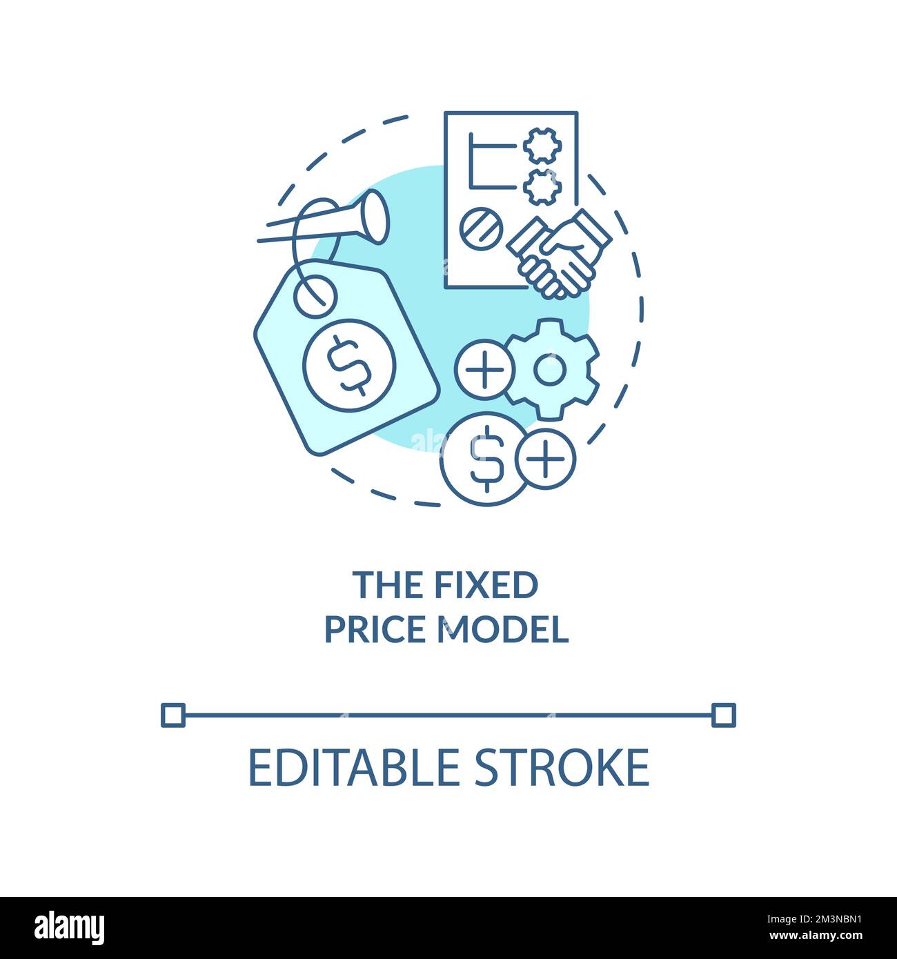 Fixed price model turquoise concept icon Stock Vector Image & Art - Alamy