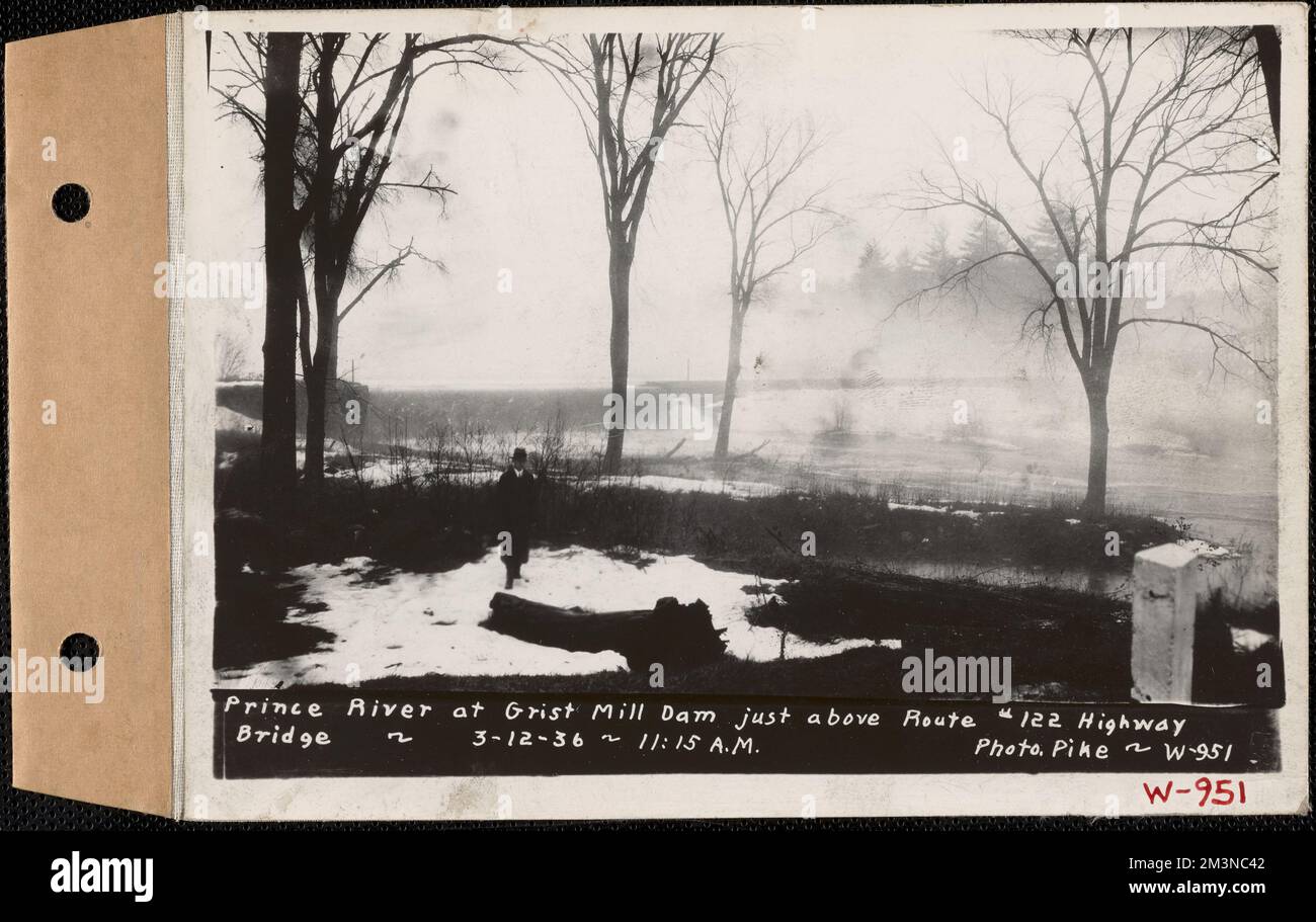Prince River at Grist Mill dam just above Route #122 highway bridge ...