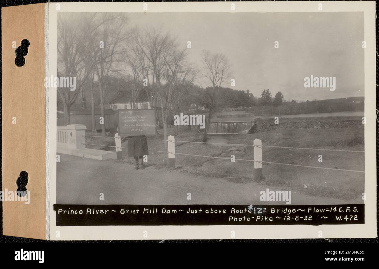 Prince River, Grist Mill dam, just above Route #32 bridge, flow 14 ...