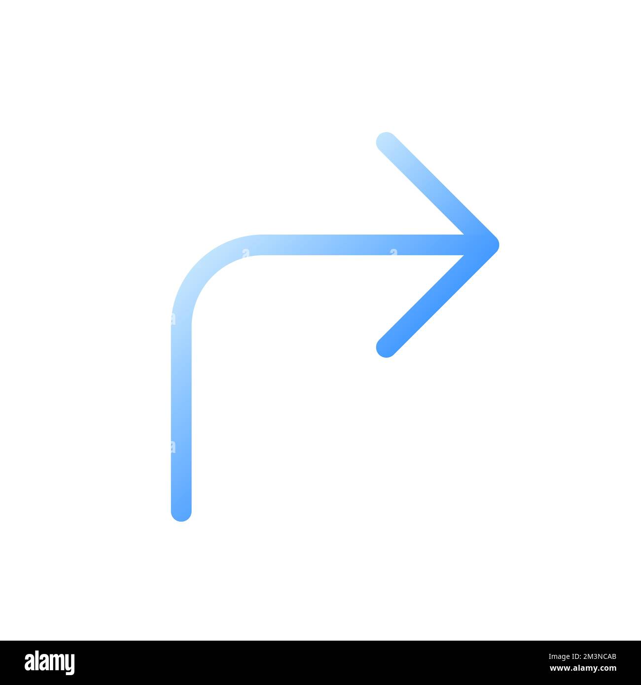 Right turn arrow flat gradient two-color ui icon Stock Vector Image & Art - Alamy