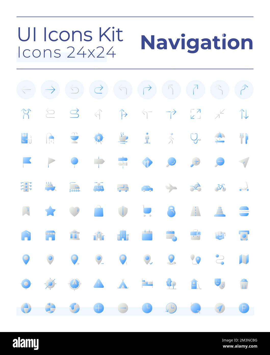 Tracking real time location flat gradient two-color ui icons set Stock Vector Image & Art - Alamy