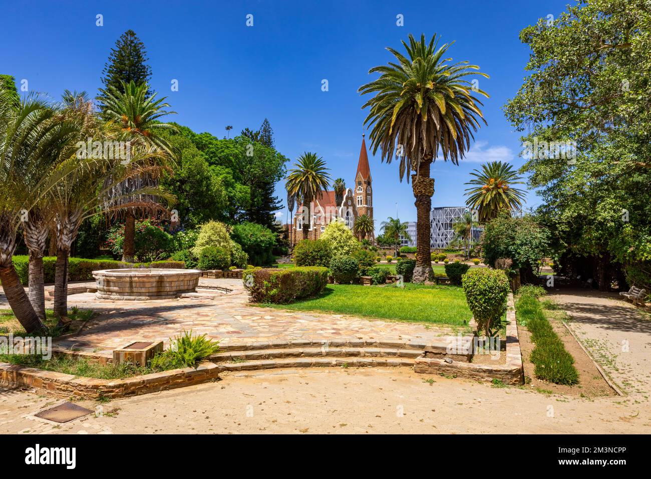 Green Botanical Parliament Gardens in Windhoek, Namibia. Christus ...