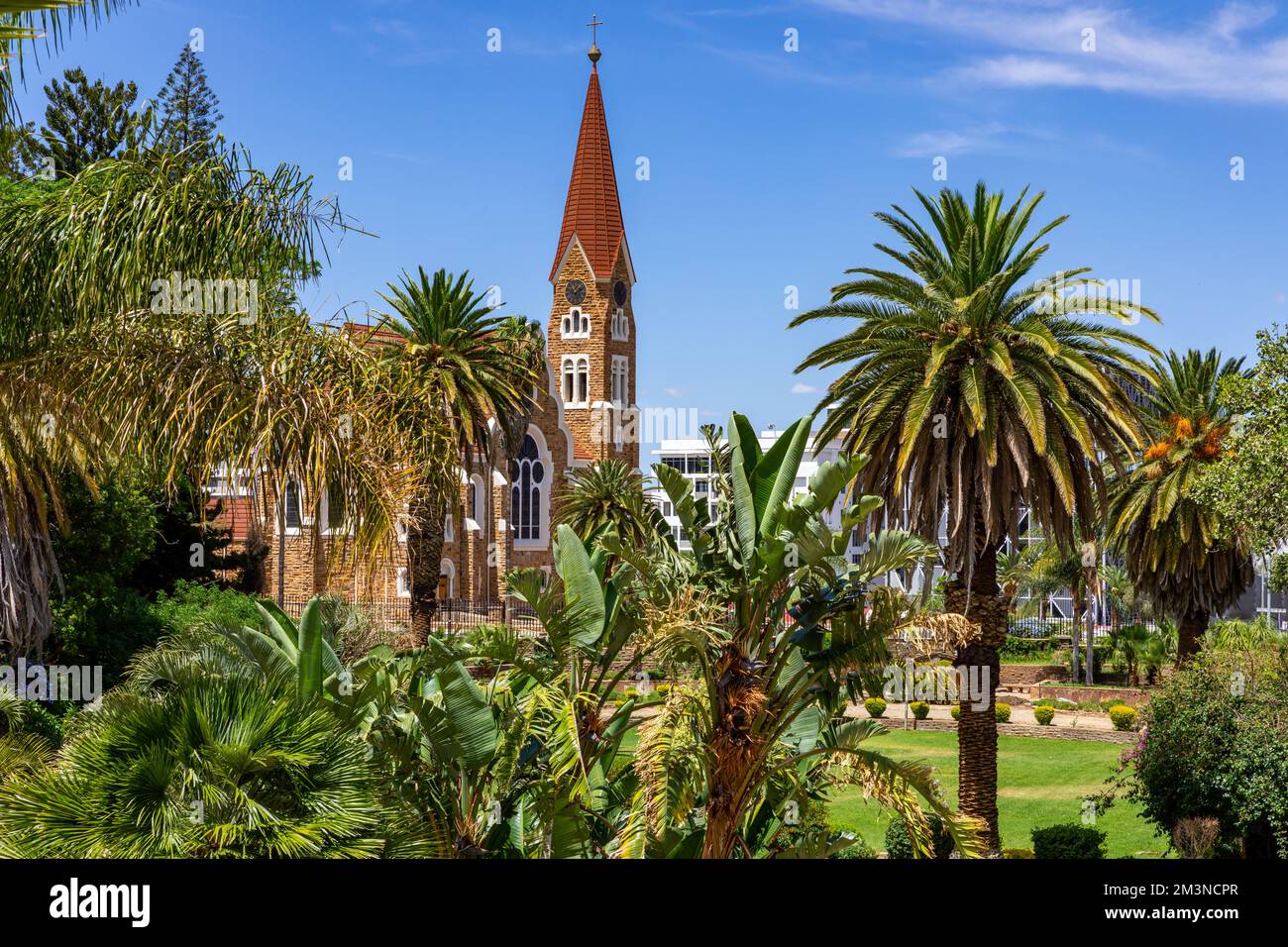 Green Botanical Parliament Gardens in Windhoek, Namibia. Christus ...
