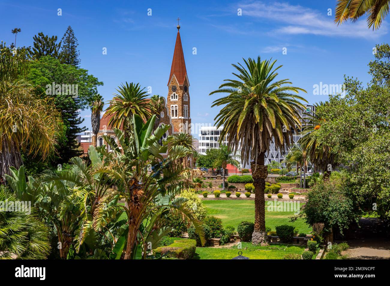Green Botanical Parliament Gardens in Windhoek, Namibia. Christus ...