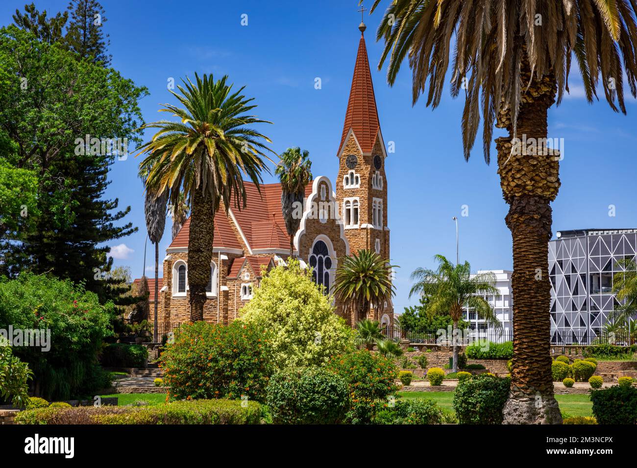Green Botanical Parliament Gardens in Windhoek, Namibia. Christus ...