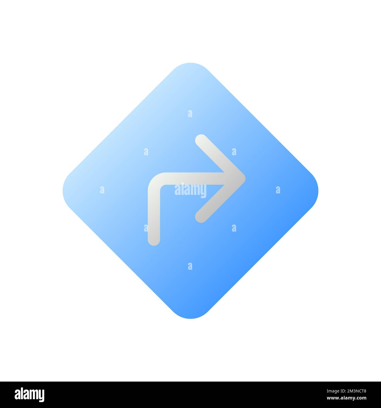 Blue traffic sign turning right hi-res stock photography and images - Alamy