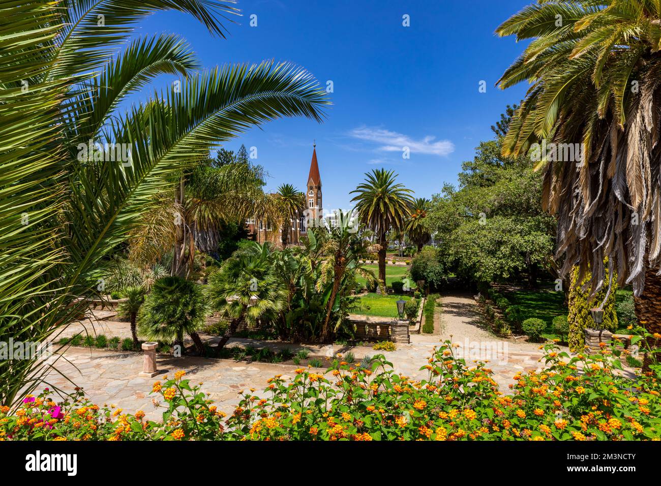 Green Botanical Parliament Gardens in Windhoek, Namibia. Christus ...