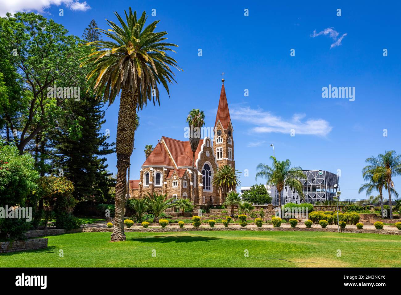Green Botanical Parliament Gardens in Windhoek, Namibia. Christus ...