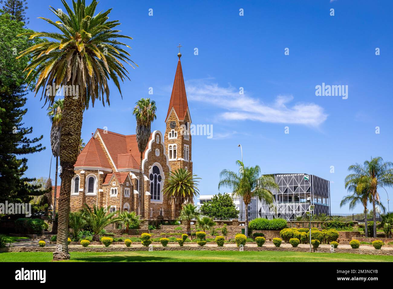 Green Botanical Parliament Gardens in Windhoek, Namibia. Christus ...