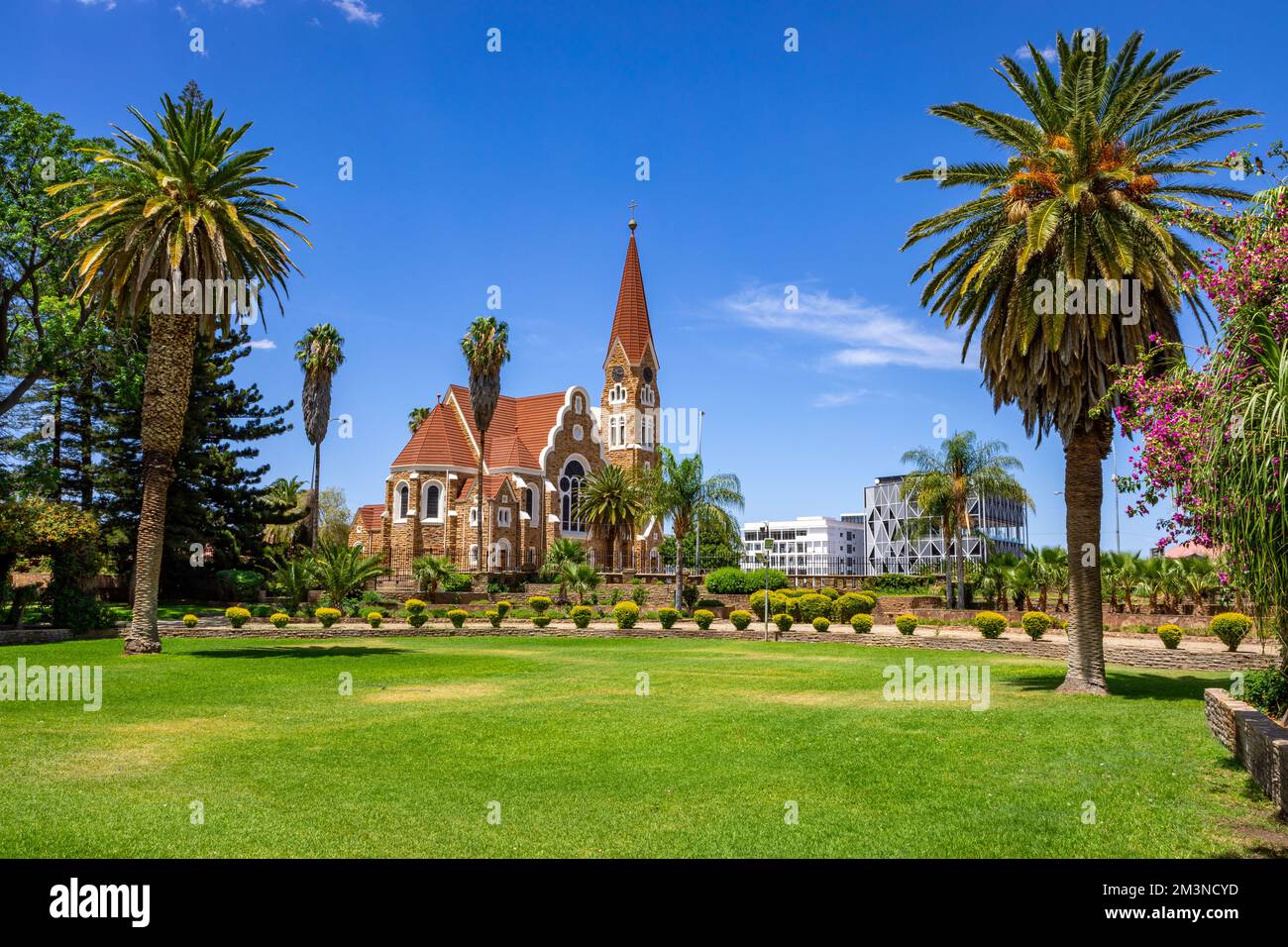 Green Botanical Parliament Gardens in Windhoek, Namibia. Christus ...