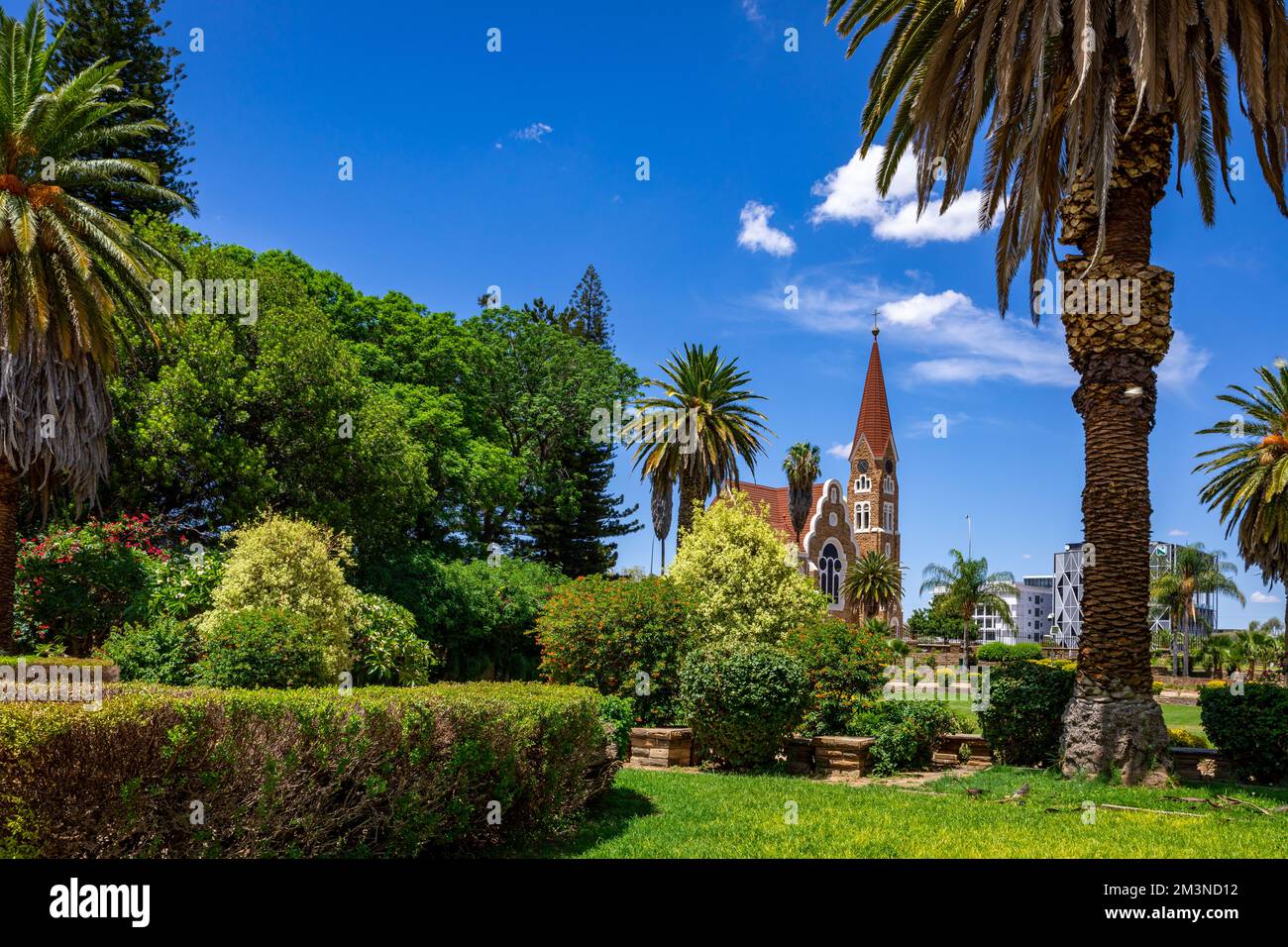Green Botanical Parliament Gardens in Windhoek, Namibia. Christus ...