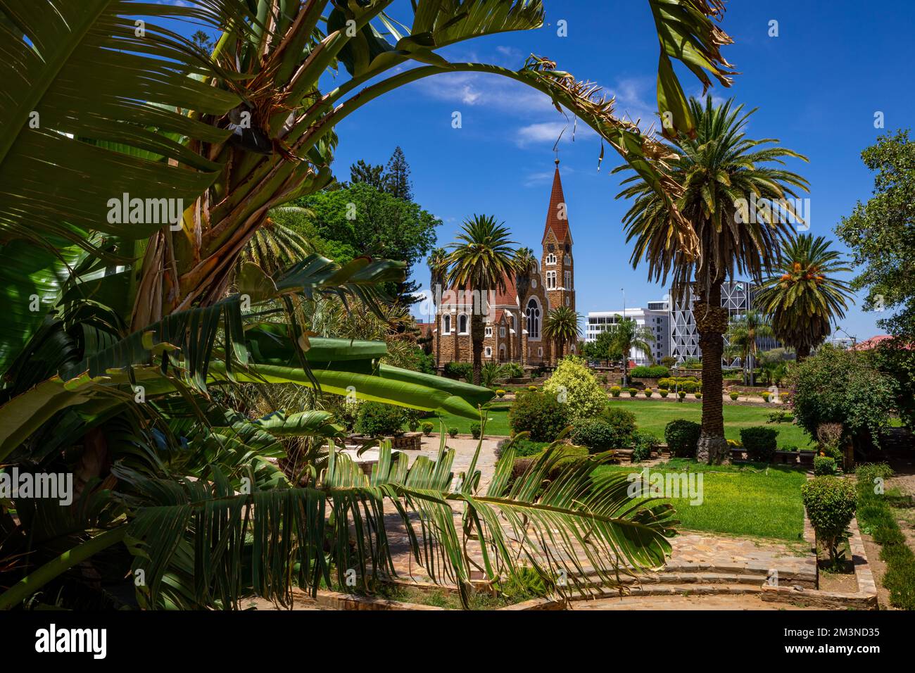 Green Botanical Parliament Gardens in Windhoek, Namibia. Christus ...