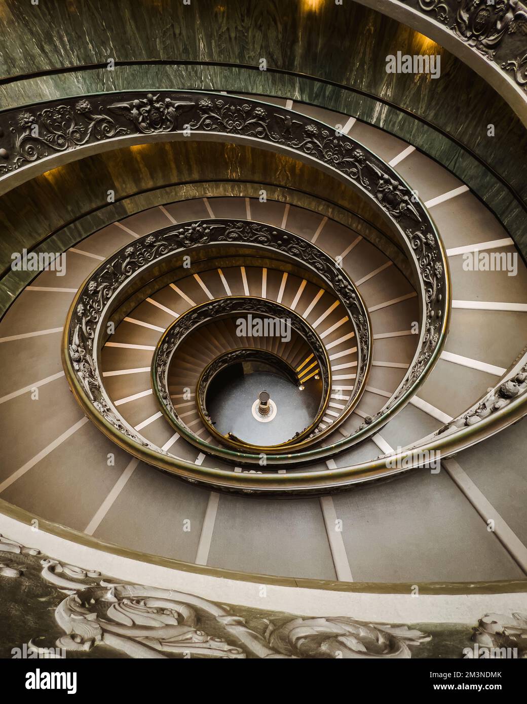 A top view of the spiral staircase of the Vatican Museum Stock Photo ...