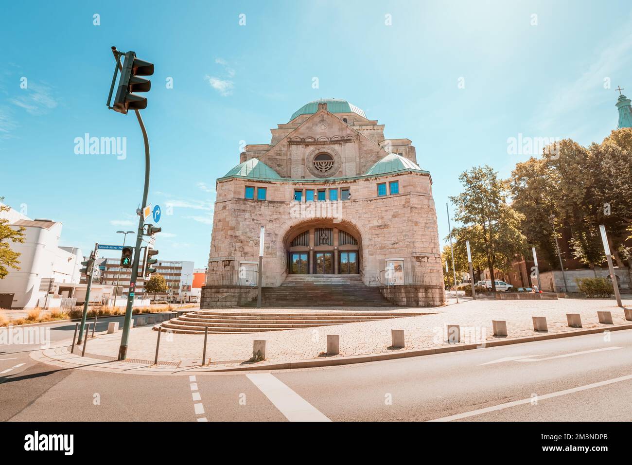 28 July 2022, Essen, Germany: view of the dome of picturesque restored ...
