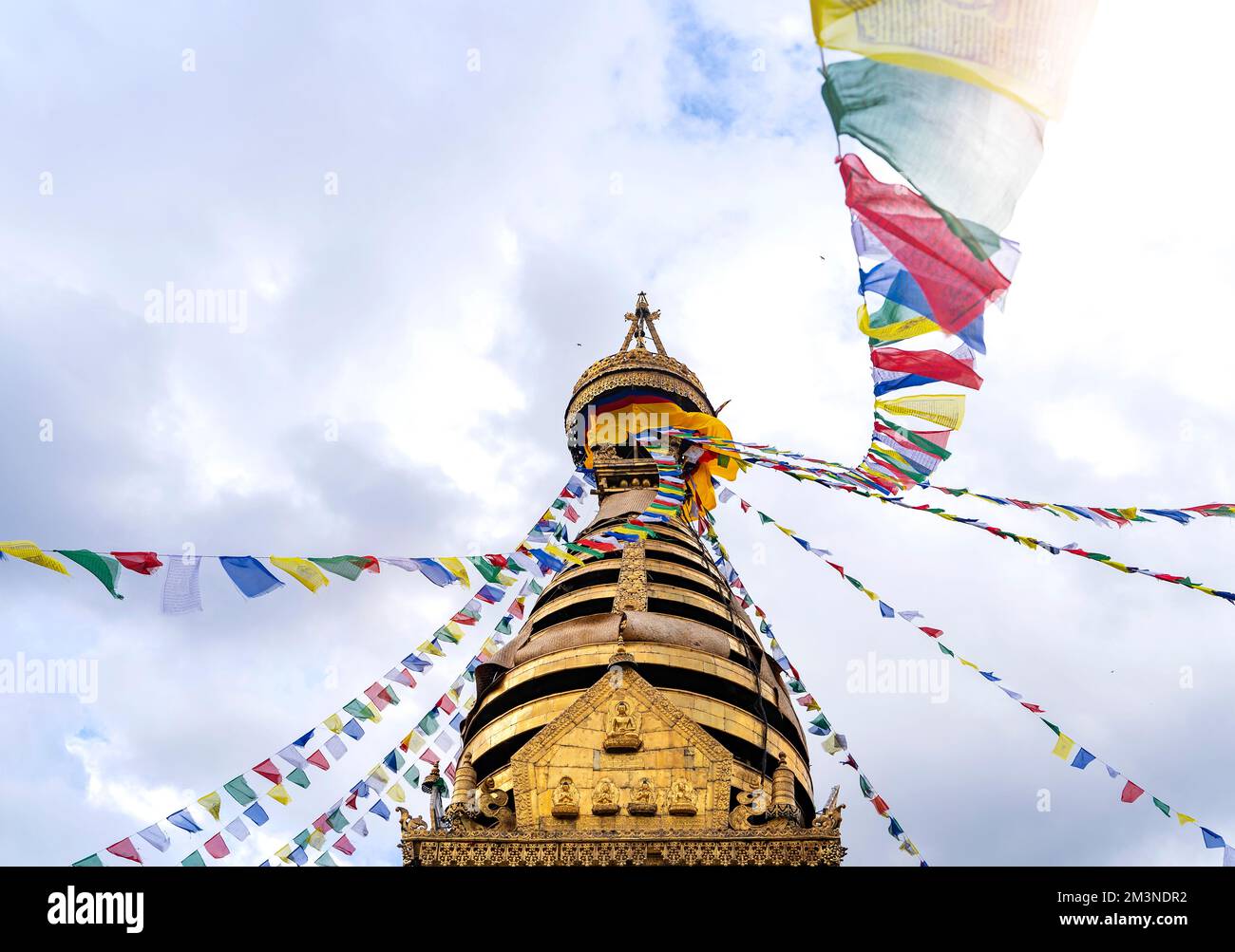 Old prayer flags buddhist stupa hi-res stock photography and images - Alamy
