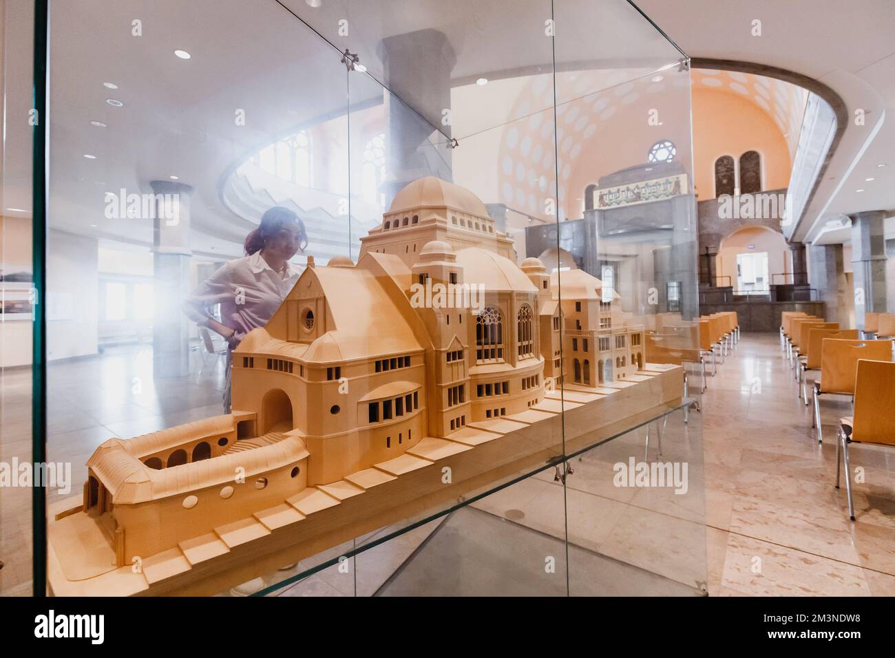 28 July 2022, Essen, Germany: Layout or model of the old Jewish ...
