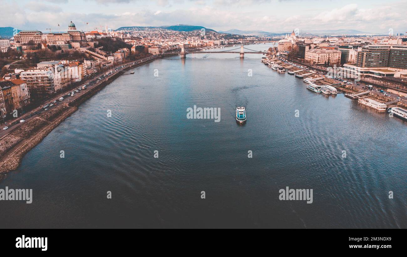 Beautiful Budapest form above with a drone Stock Photo - Alamy