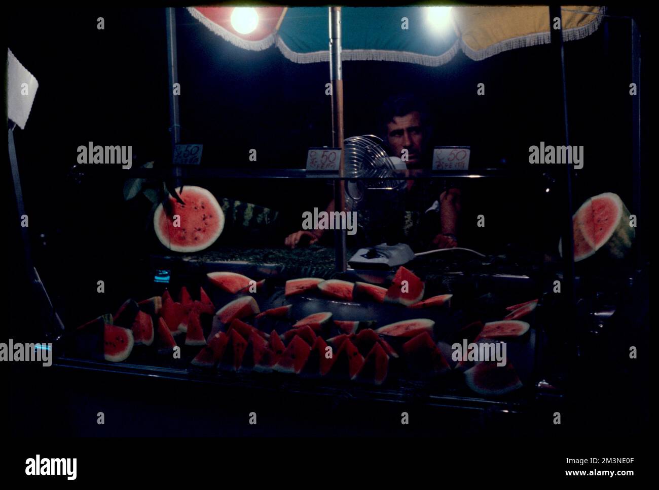 Produce stand, night, Rome , Produce stands, Watermelons. Edmund L ...