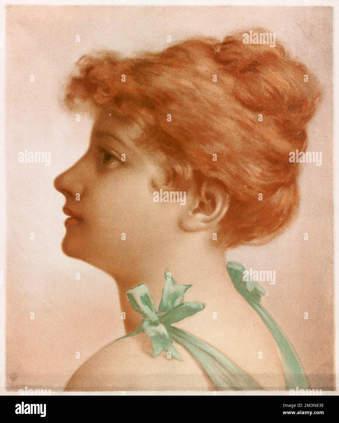 Profile of a woman ,. Louis Prang & Company Collection Stock Photo - Alamy