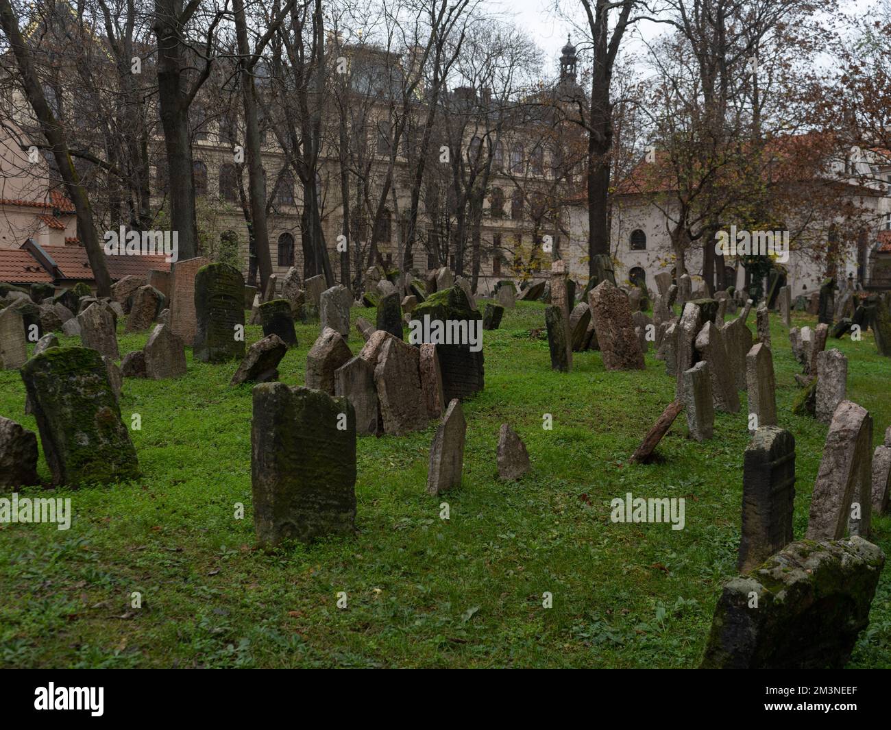 a photo of Prague Old Jewish Cemetery Stock Photo - Alamy