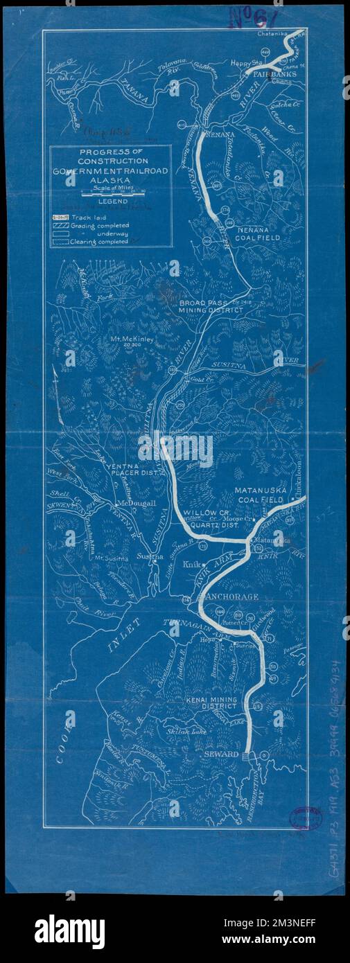 Progress of construction, government railroad, Alaska , Alaska Railroad ...
