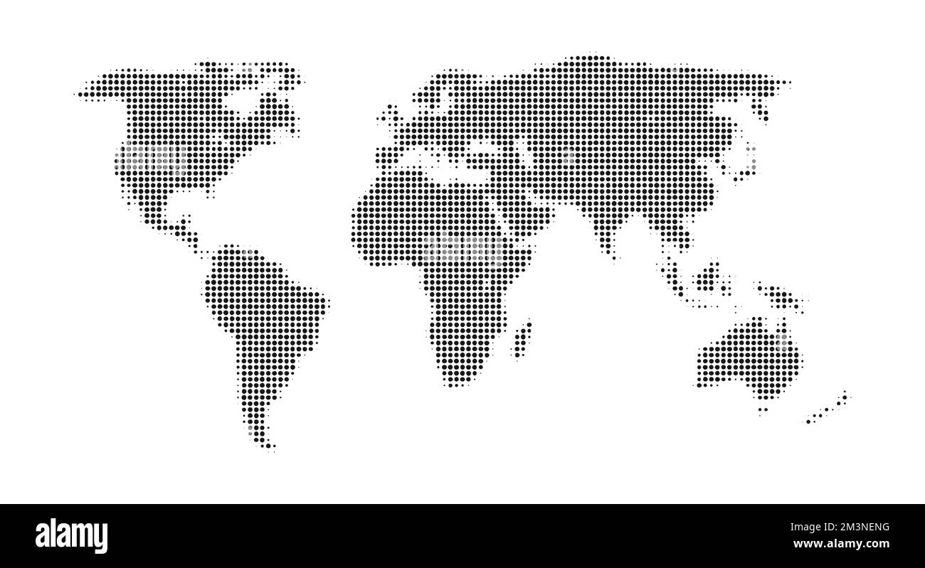 World continents map dots hi-res stock photography and images - Alamy