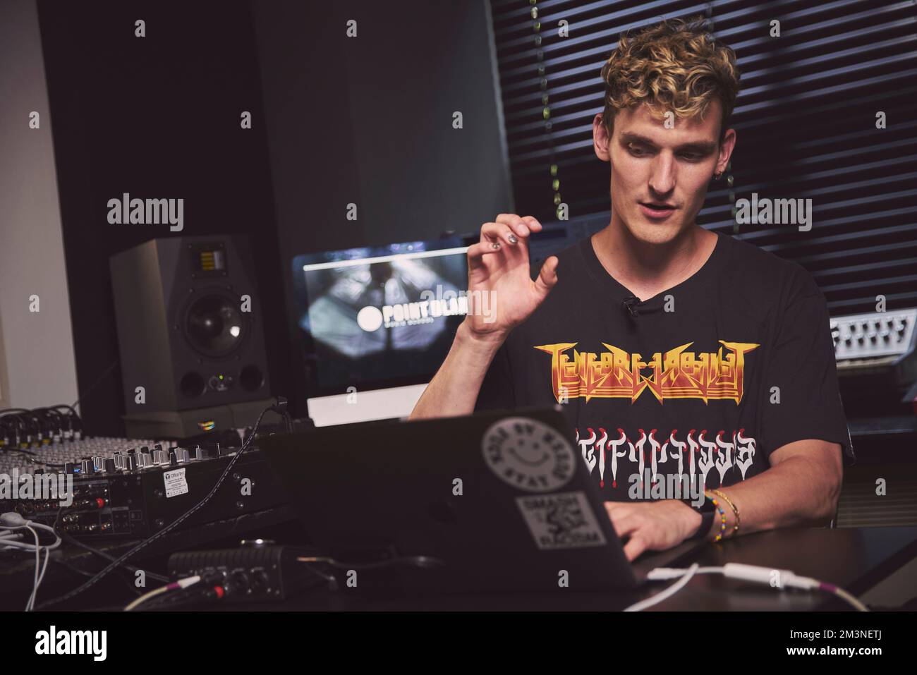 American DJ and producer GRiZ photographed at Point Blank studios ...