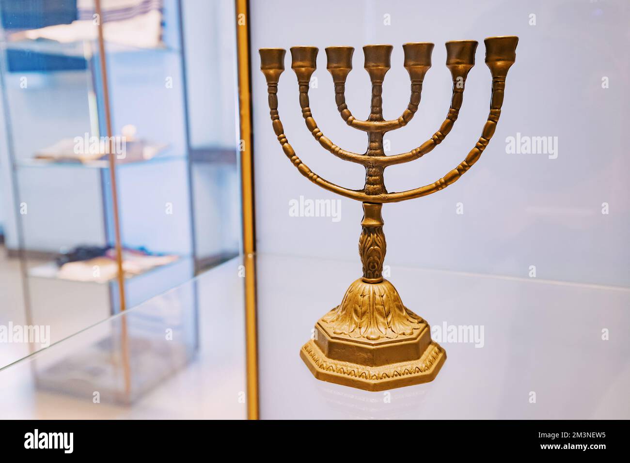 Menorah candleholder as main symbol of judaism and jewish culture and ...