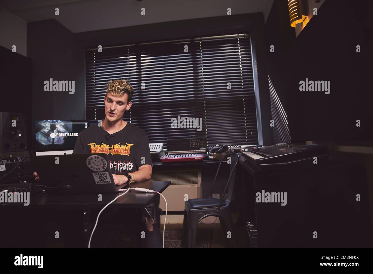 American DJ and producer GRiZ photographed at Point Blank studios ...