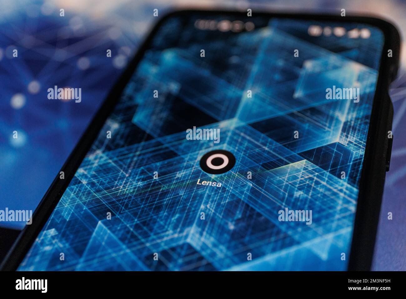 Lensa application on smartphone. Lensa app uses AI to make magic ... Lensa application on smartphone. Lensa app uses AI to make magic ...