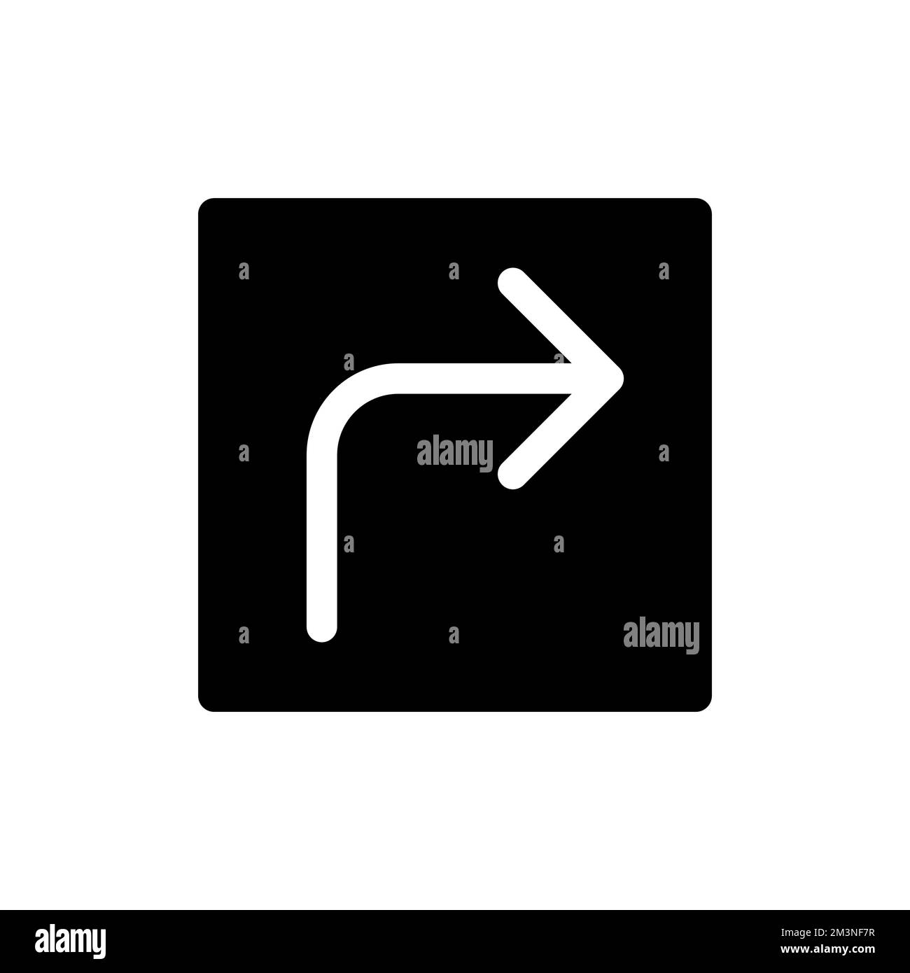 Right turn arrow black glyph ui icon Stock Vector Image & Art - Alamy