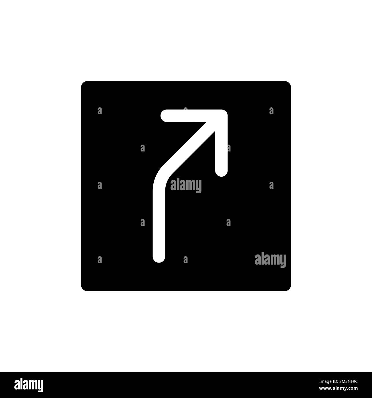 Road curves to right arrow black glyph ui icon Stock Vector Image & Art - Alamy