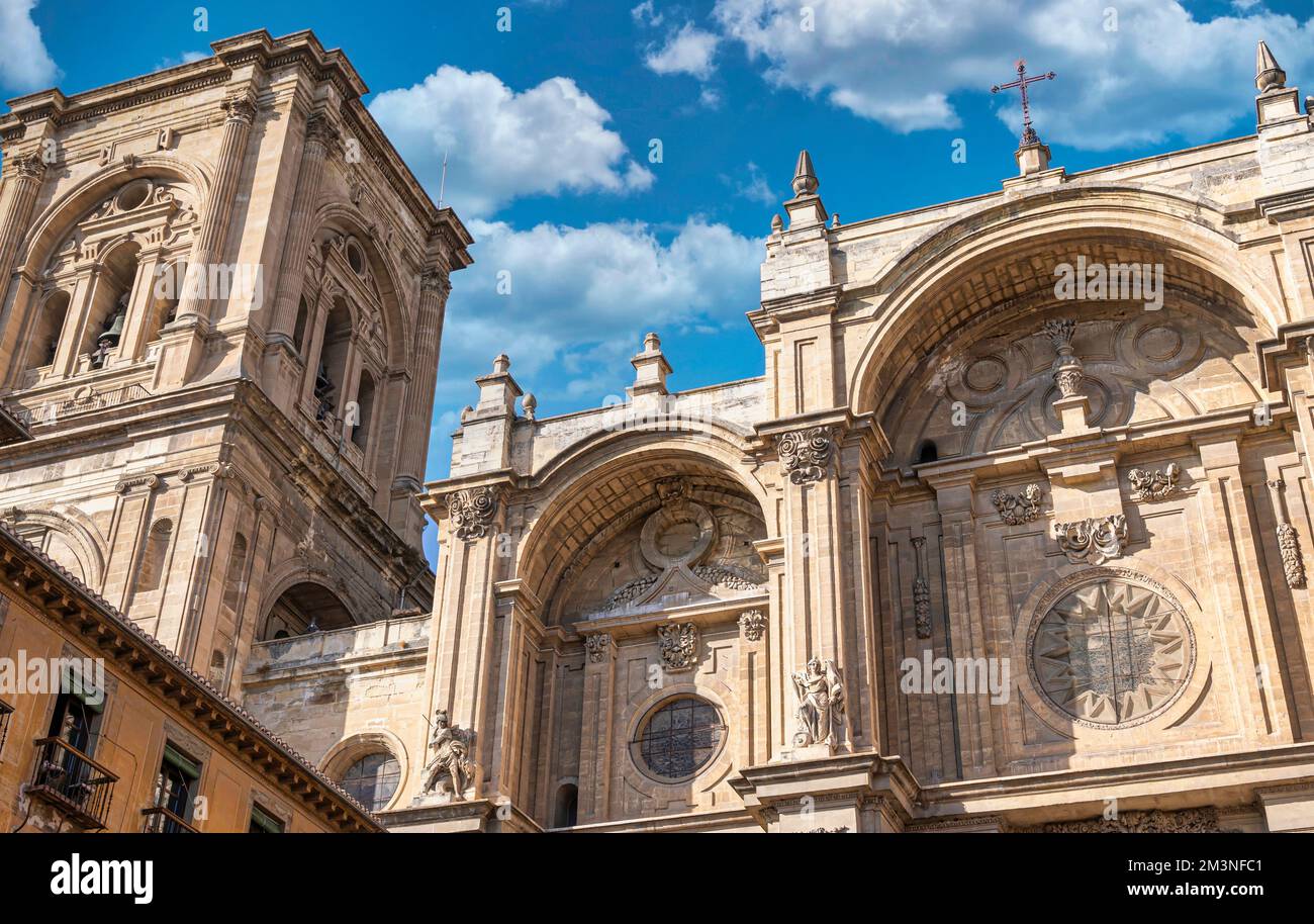 The famous bell tower and the main facade of the 16th-century Burgos ...