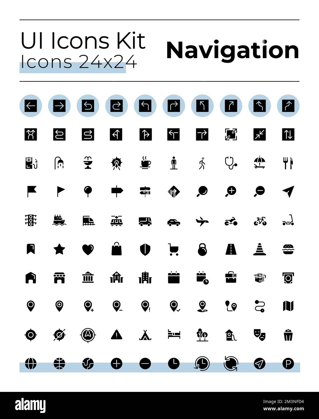 Tracking real time location black glyph ui icons set Stock Vector Image ...
