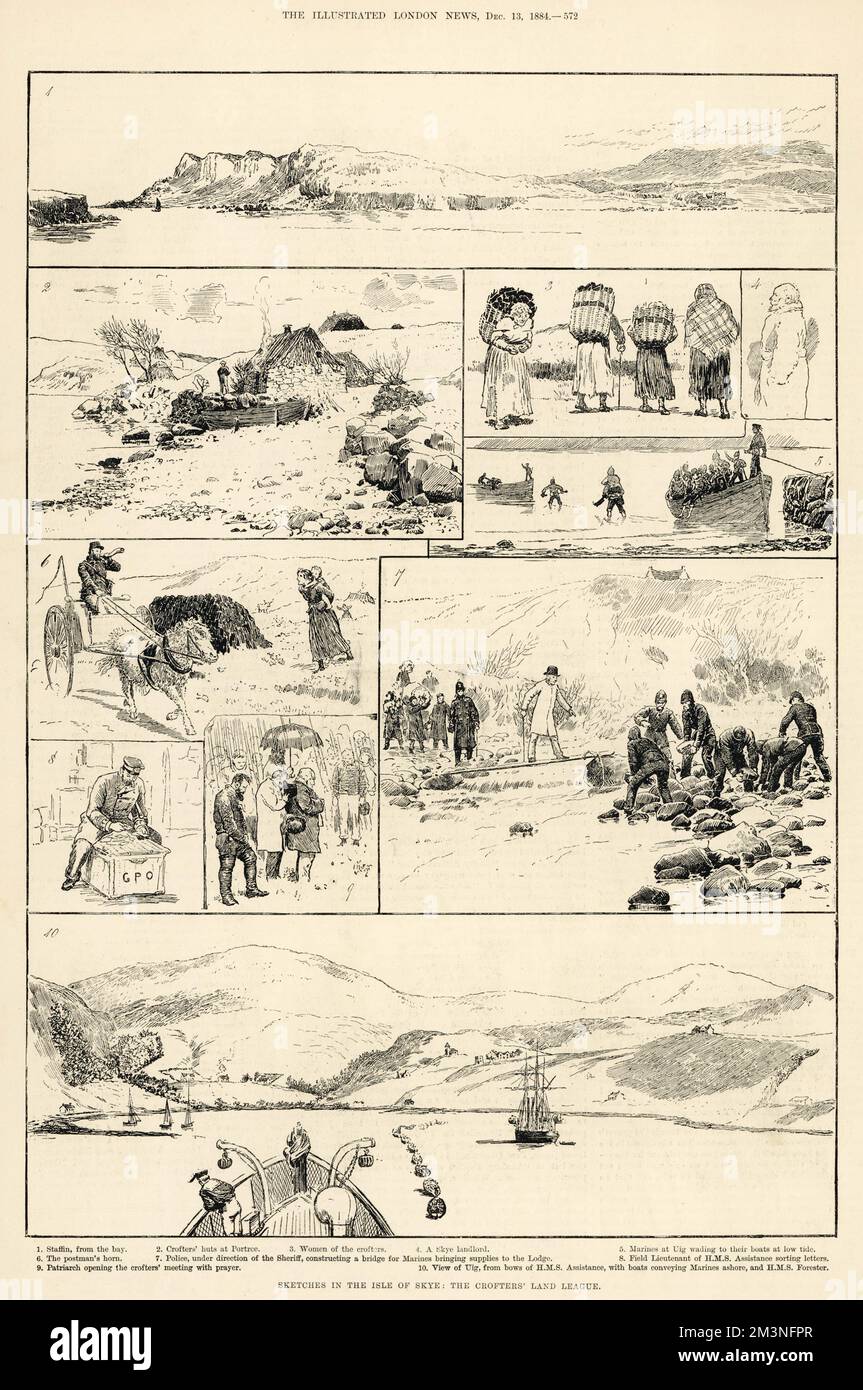 The Skye crofters' Land League Agitation Stock Photo - Alamy