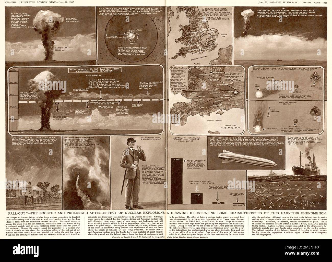 1957 nuclear test: Fall-out Stock Photo - Alamy